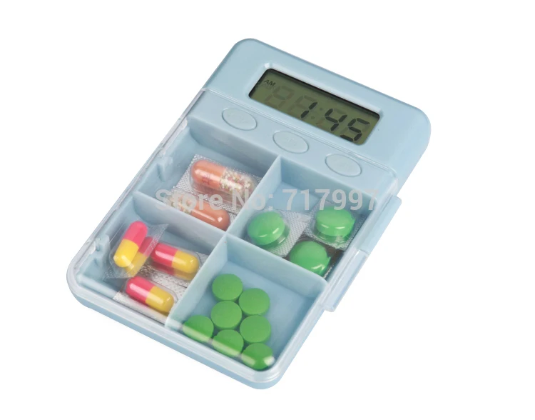 Digital pill box timer Digital Medicine Pills Reminder Box, 4 Pill ...