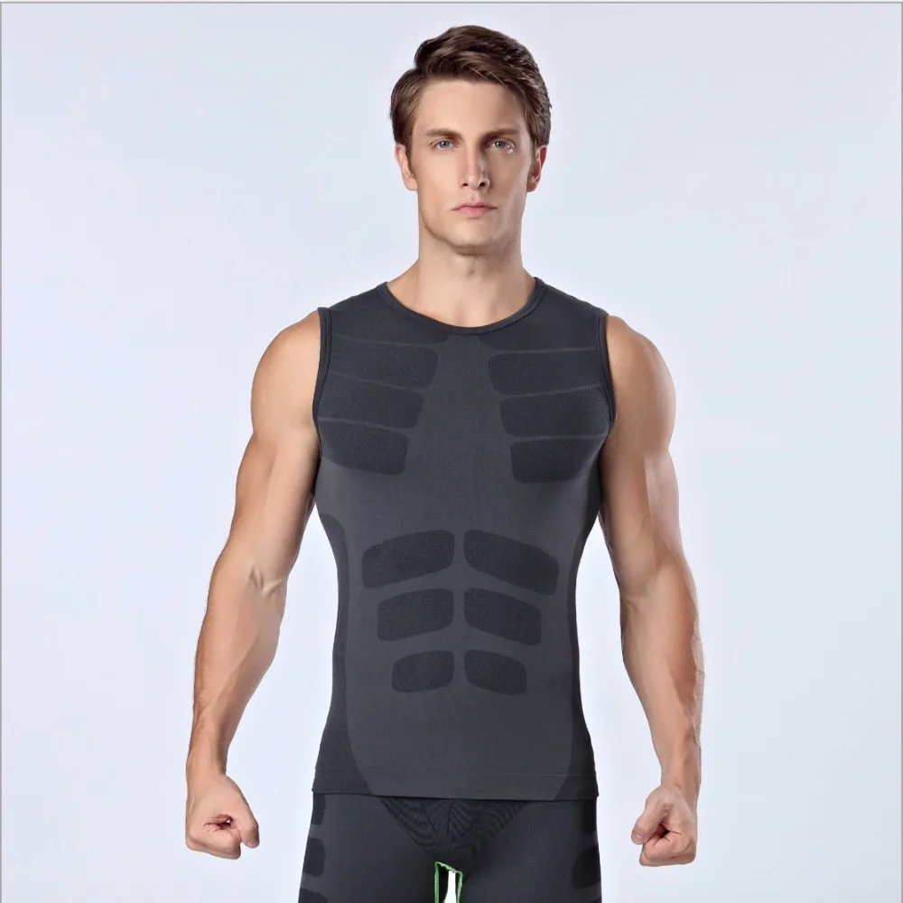 MA16 Men's Tights Compression Vest Seamless Fitness Gym Sweatshirts ...