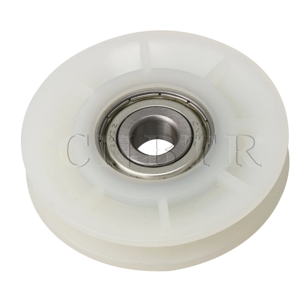 CNBTR 60mm OD 10mm ID White Nylon Bearing Steel Cable Pulley Wheel ...