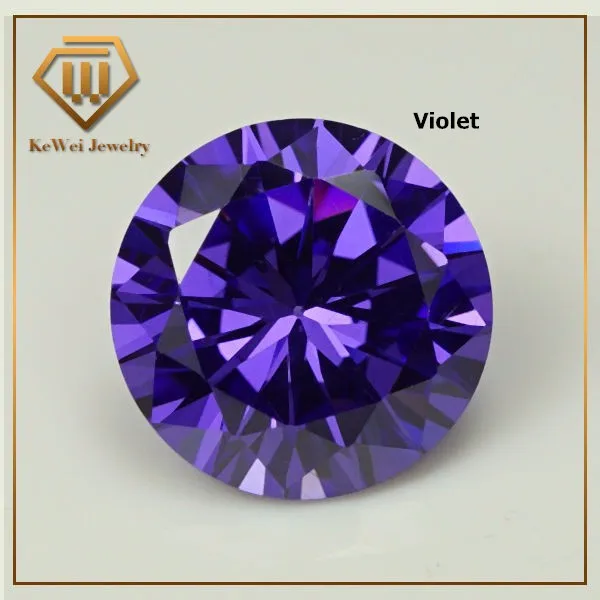 Big Size AAAAA 7mm 14mm Violet CZ Stone Synthetic Gems Cubic Zirconia ...