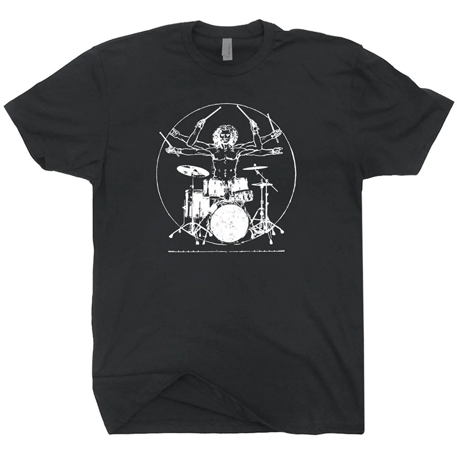 Da Vinci Drums T Shirts Rock Drummer Vitruvian Man Player Band Guitar ...