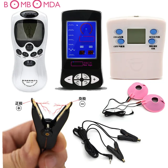Women Electric Shock Kit Electro Shock Nipple Clamps Breast Chest