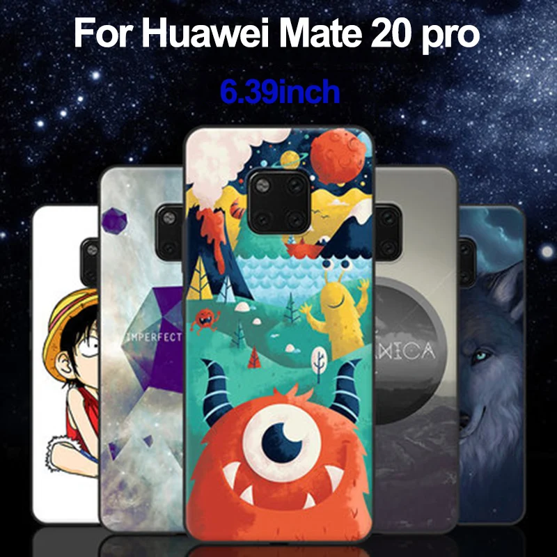Capa de silicone flexível 6.39 "para celular huawei, para os modelos mate 20 pro, mate20 pro ...