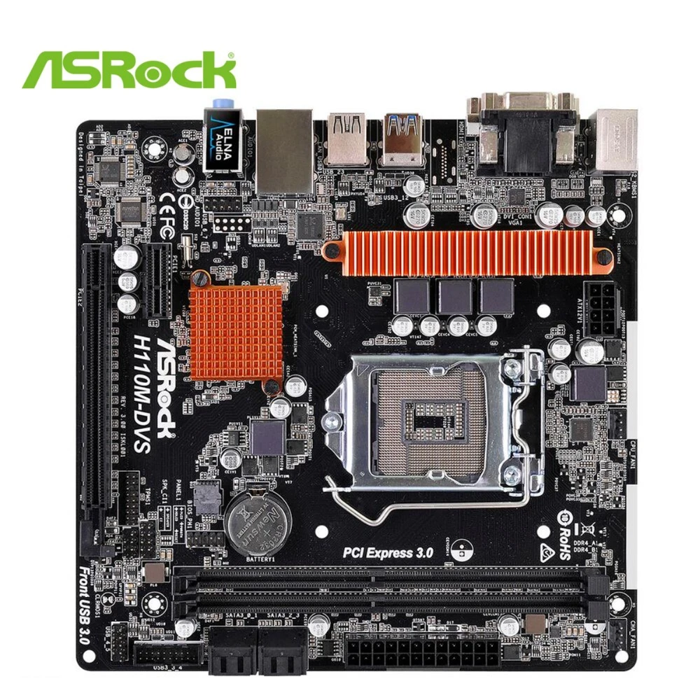 H110M-HDV ASRock Desktop Motherboard Intel H110 Chipset Socket H4 LGA ...