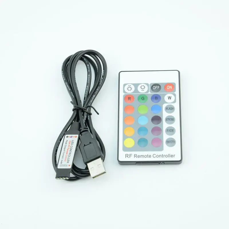 5V USB RGB Controller/24keys IR Controller /17keys RF Controller For ...