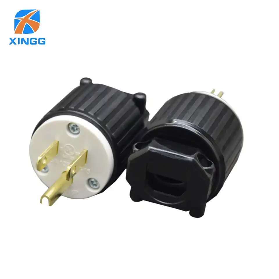 AU US American 2 Flat Pin AC Electric Power Male Plug Female Socket ...