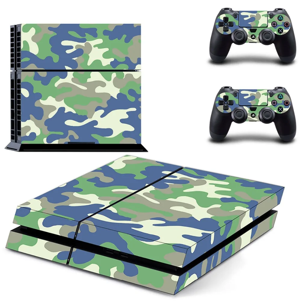 Camouflage Skin Sticker for PlayStation 4 Console and 2 Controllers ...