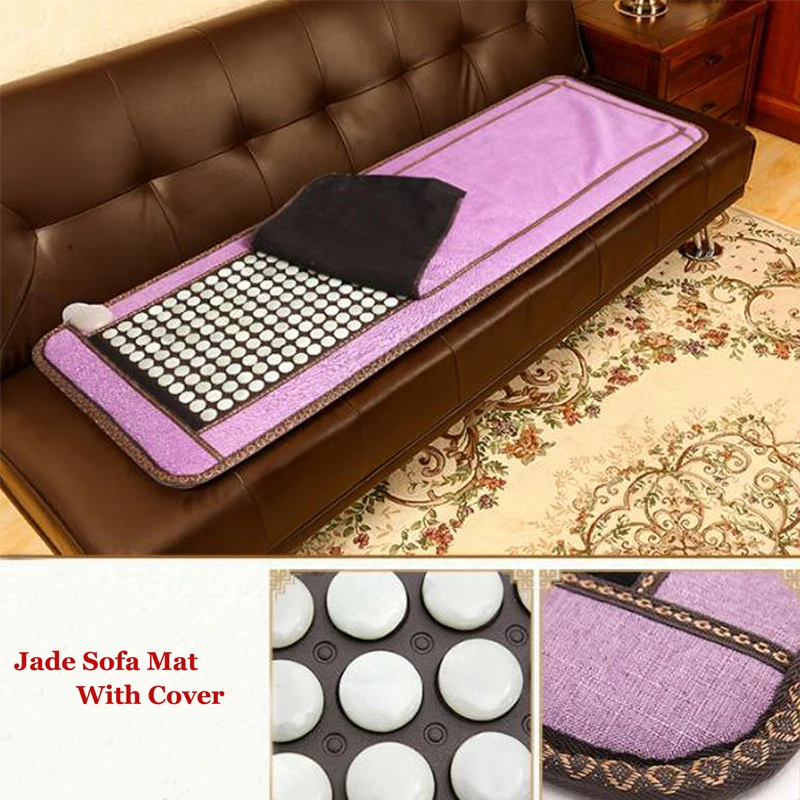 Natural Heating Jade Mat Thermal Massage Heat Cushion For Health With Cover Size 50150cm In