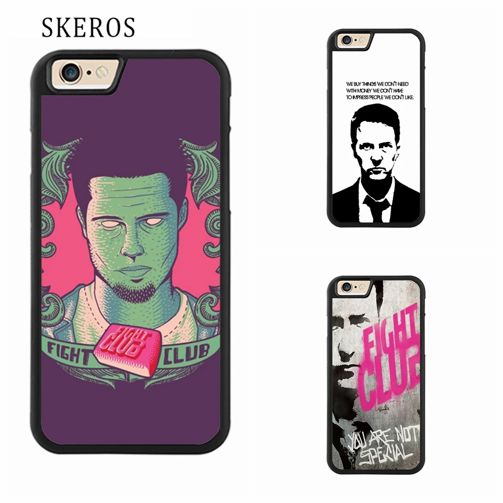 SKEROS fight club 5 phone case for iphone X 4 4s 5 5s 6 6s 7 8 6 plus ...
