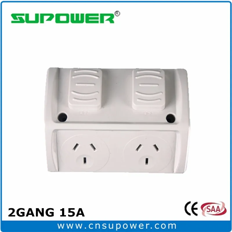 Australian Nz Standard 2 Gang 15a Industrial Electrical Weatherproof ...