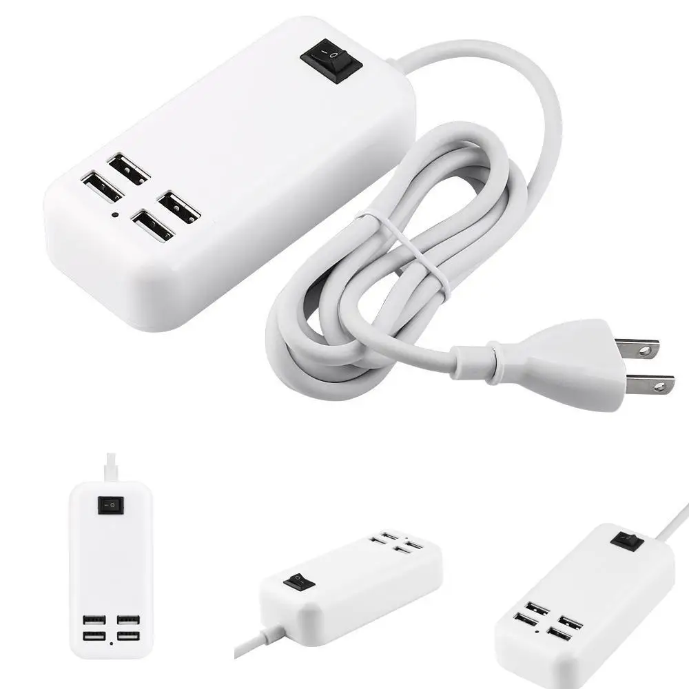 4 Ports USB Travel Charger EU/US Plug Muur Algemene Oplader voor ...
