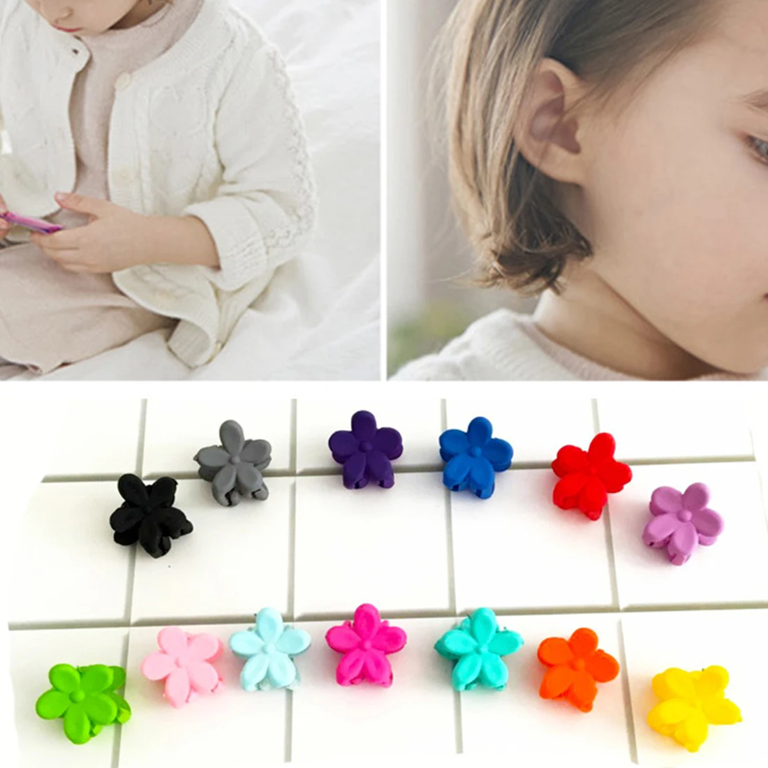 20PCS Small Flowers Gripper Random Color Hairpins Cute Children Girls 4 ...