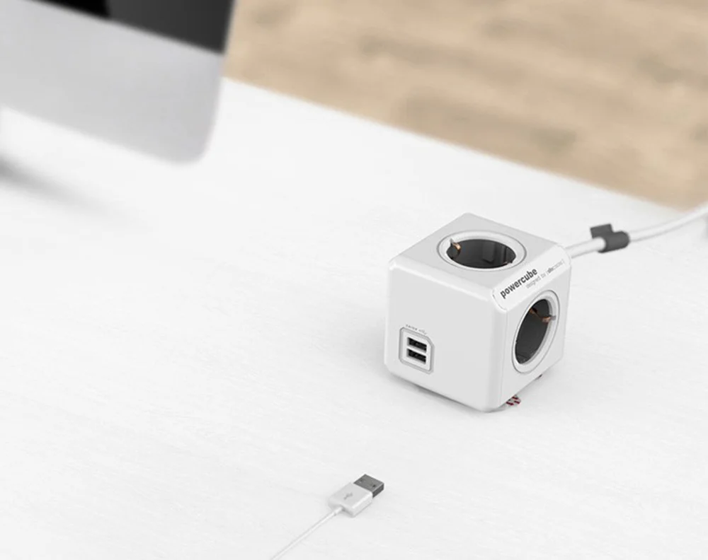 Allocacoc power Cube Расширенная розетка с 4 выходами 2 usb порта ...