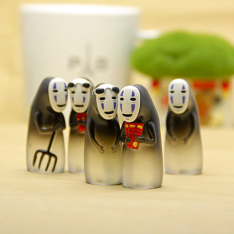 5Pcs/set Resin Faceless Men With Fork Glasses Action Toy Figures Anime ...