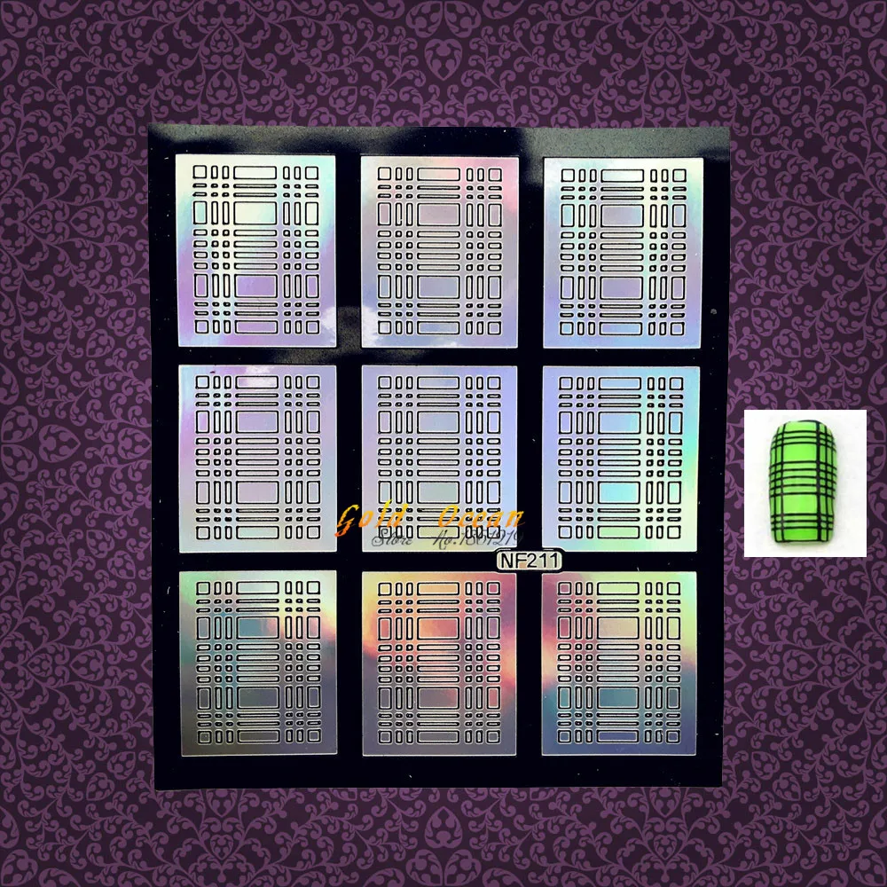 1PC-Glitter-Grid-Hollow-Pattern-Airbrush-Polish-Manicure-Nail-Art ...