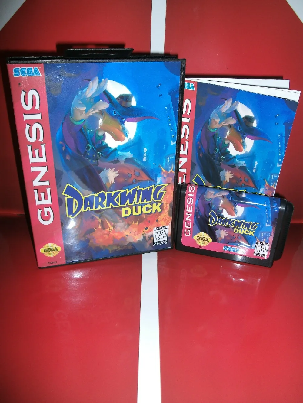 Darkwing duck game cartridge with box and manual 16 bit MD card for ...