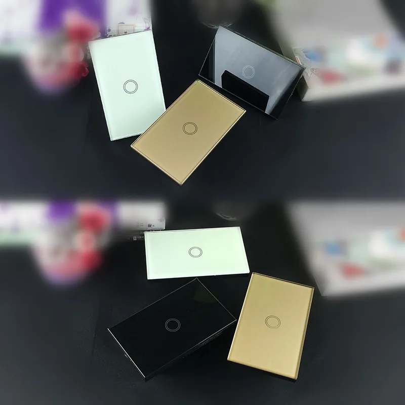 HUANGXING AU/US Standard Touch Switch, 1 Gang 1 Way Crystal glass panel ...