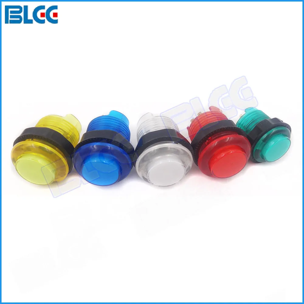 28 mm Light Illuminated LED Arcade Push Buttons with Microswitch Built In 12 V LED Light (Pack ...