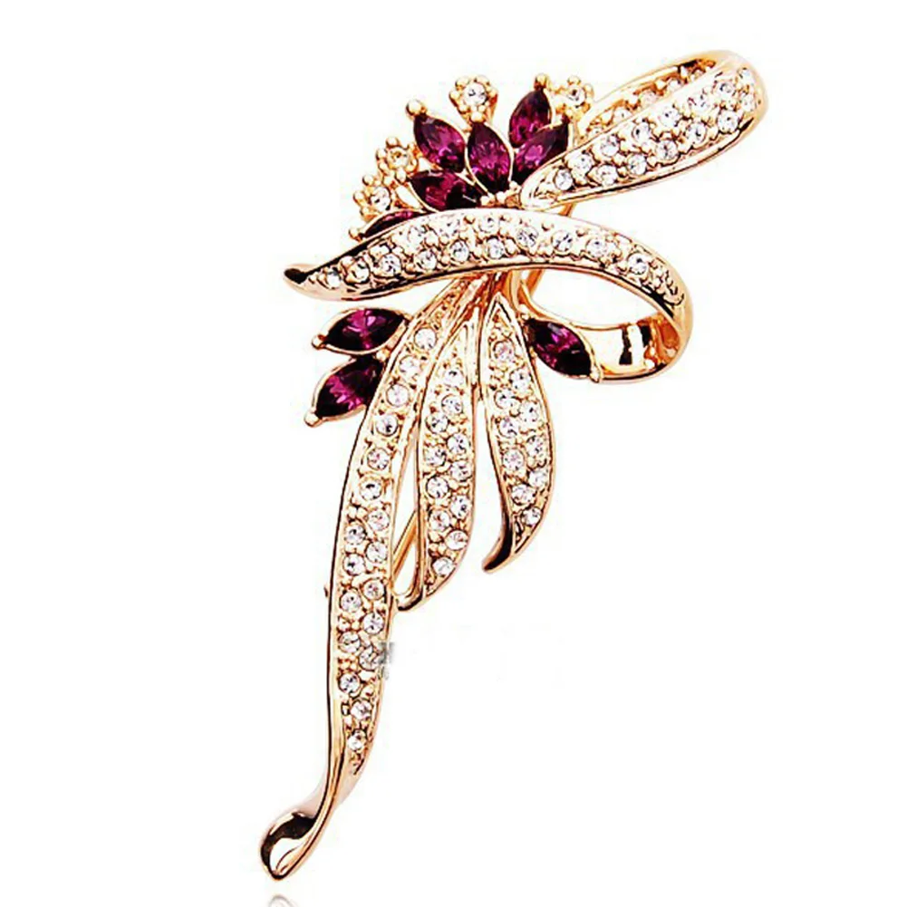 Crystal Flower Brooch Pin Fashion Women RhinestoneWedding Pins Large ...