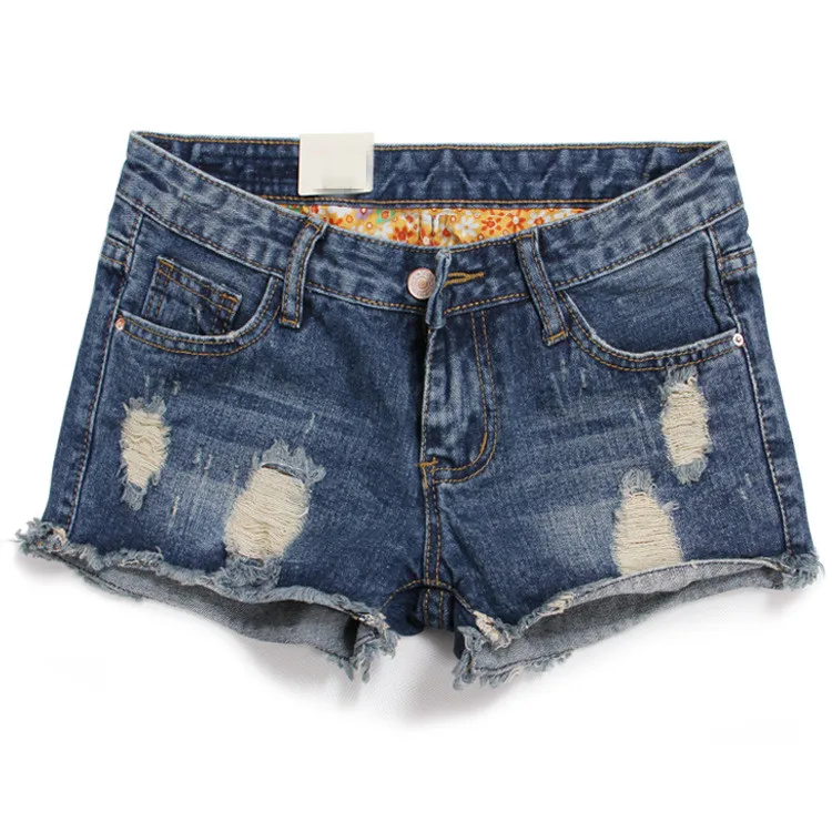 High Quality 2017 New Hole Pockets Blue Denim Shorts Fashion Frazzle ...