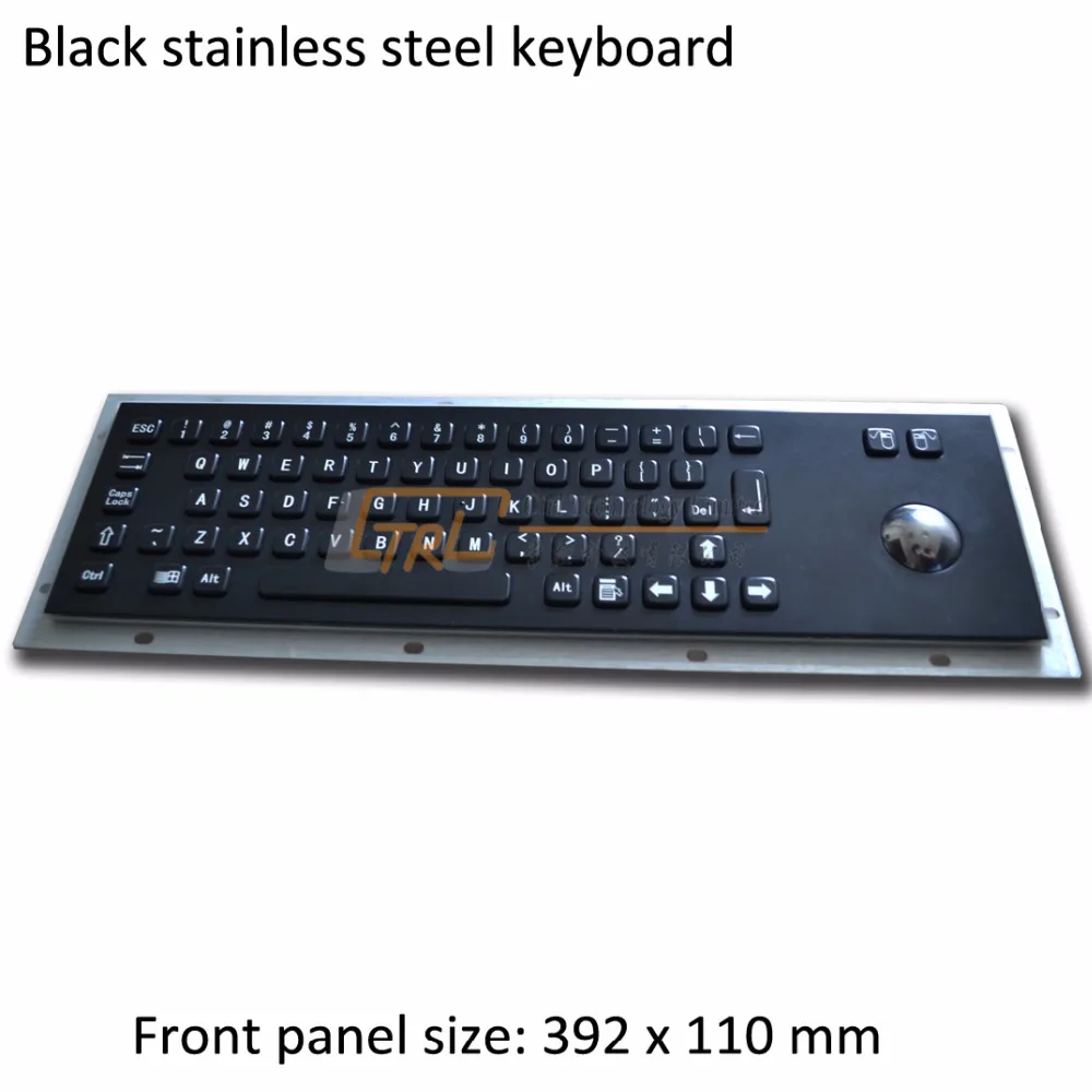 BLACK 64 Keys stainless steel keyboard with mechanical trackball ...