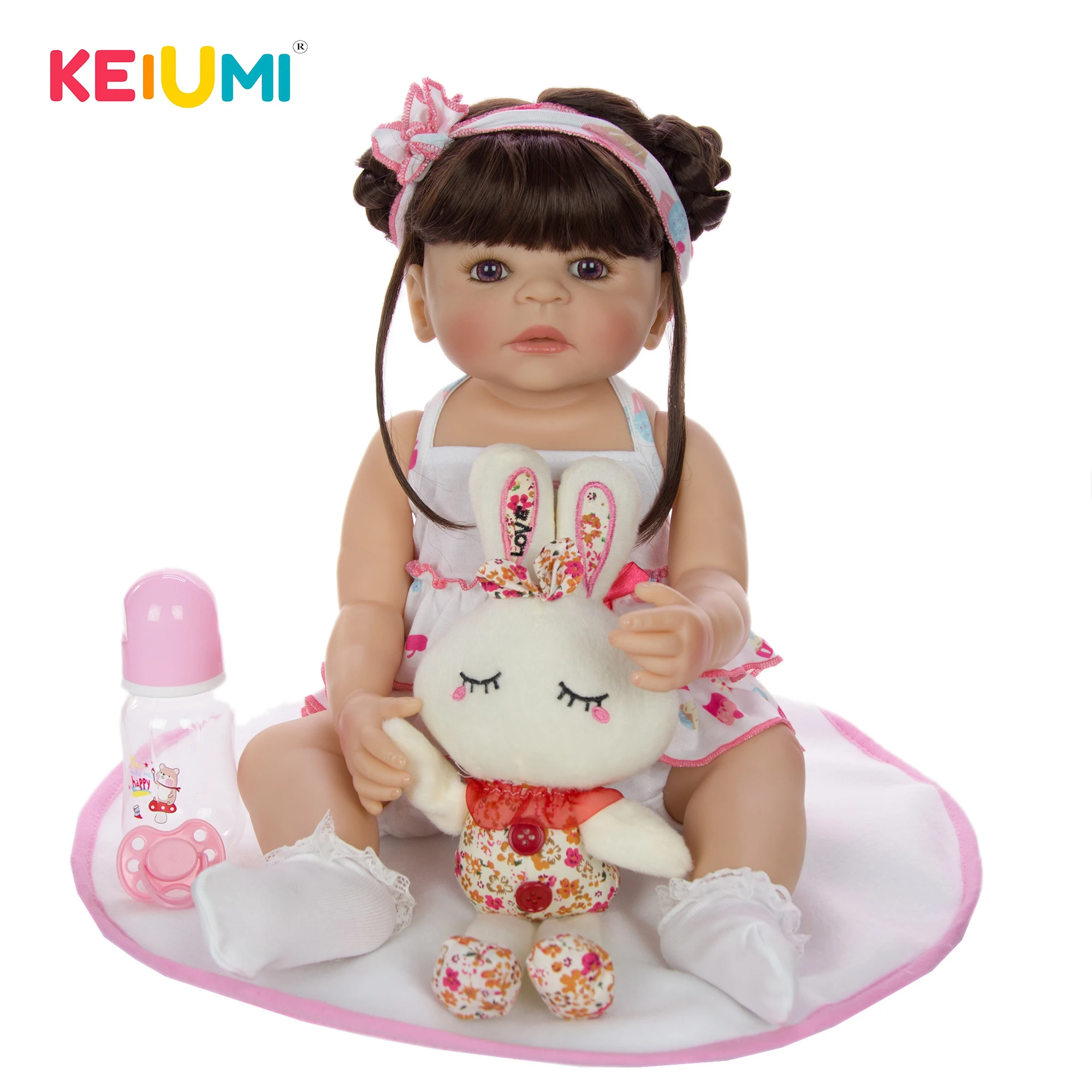 Keiumi 22 Polegada bebê reborn boneca de silicone cheio vinil corpo ...