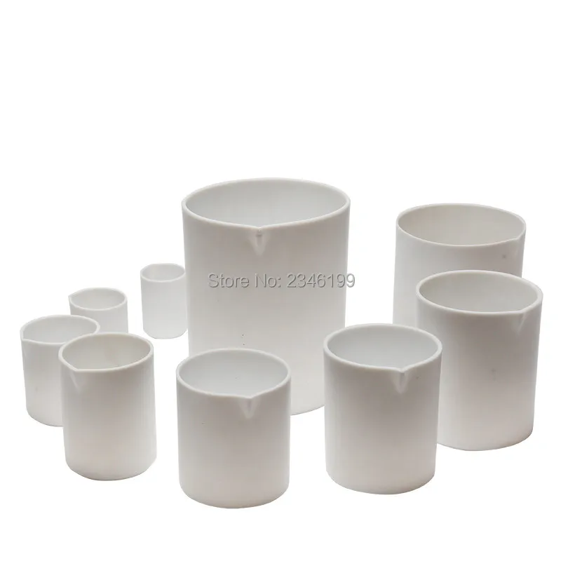 5pcs Multi Specfication PTFE Teflon White Beaker F4 Beaker Measuring Cup Acid Alkali High Grade ...