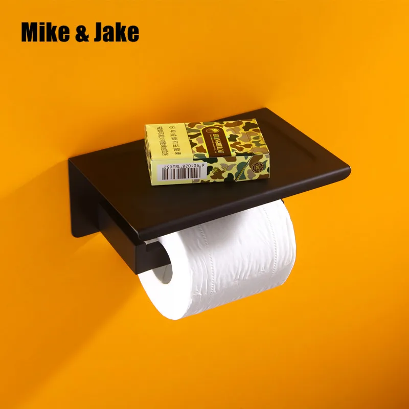 Black Paper Holder With Cover Bathroom Black Stainless Steel 304 Black ...