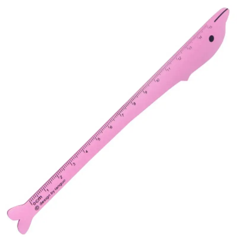 Pink Dolphin Metal Ruler 15cm Cute Bookmark Creativity School ...