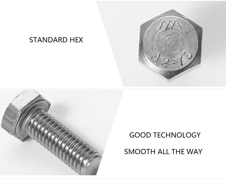 VIS,M16 X 200MM 1PC--Vis hexagonales externes prolongées en acier inoxydable 304, boulon à tête ...