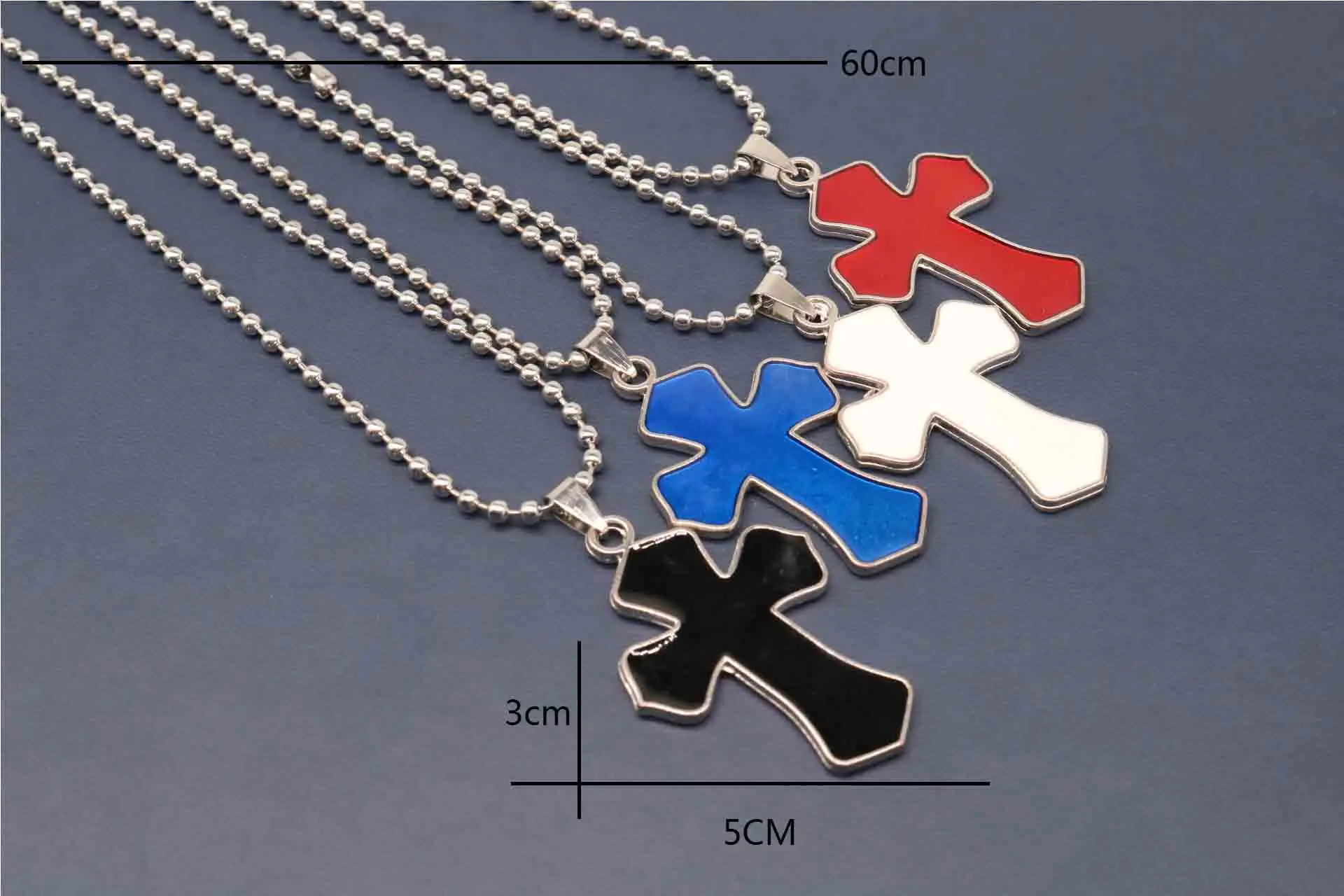 Heat. Christ Jesus Cross Colored Cross Necklace. Rosary Cross Bead ...