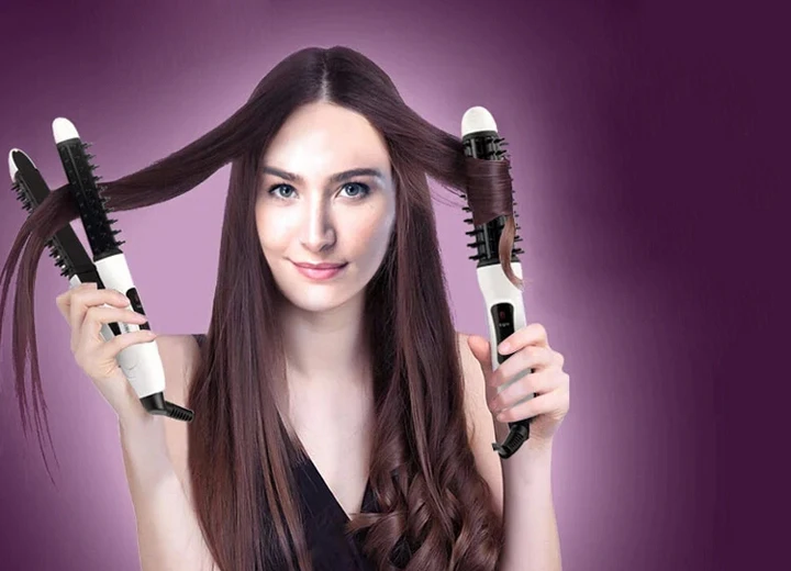 2 in 1 Electric Hair Straightening Hair Straightener With Brush styling ...