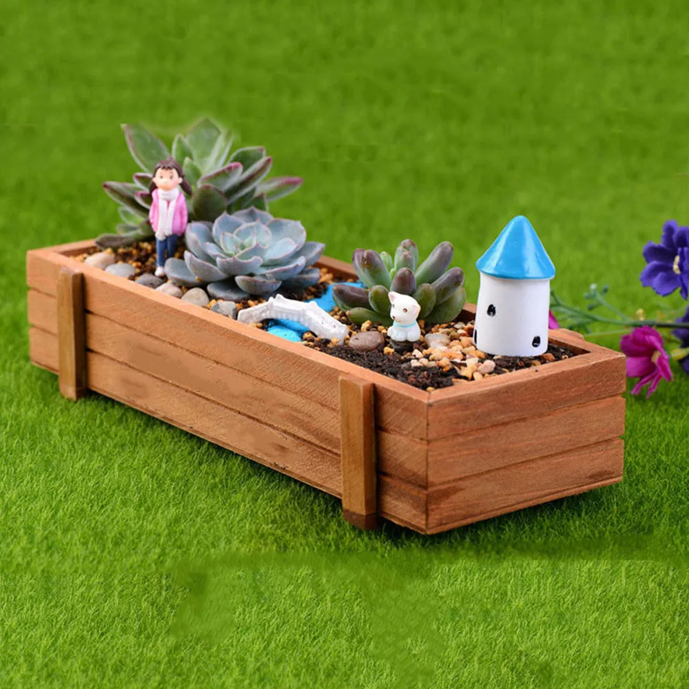 Indoor/Outdoor Lovely Wooden Herb Flower Succulent Planter Box Home ...