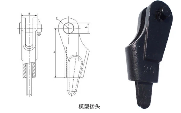 Wire rope chuck wedge joint connector 12mm crane accessories wire rope ...