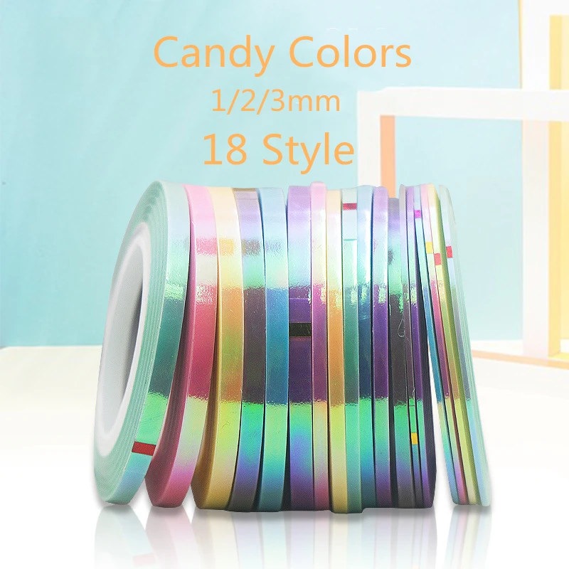 Cinta adhesiva para decoración de uñas, 1 pieza, Color caramelo, 1mm ...