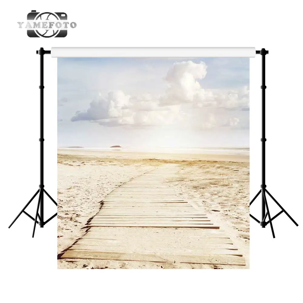 Seaside Wood Road Sunset Beach Backdrop Photography Studio Background ...