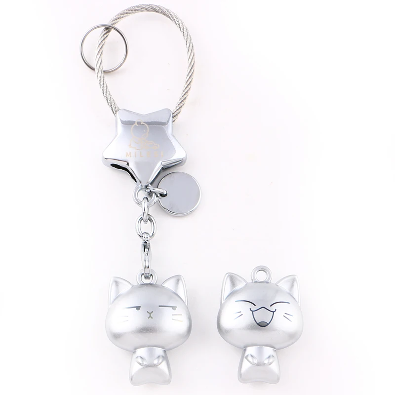 Milesi Cat Keychain Women Bag Chain Trinket Silver Car Keyring Fashion ...