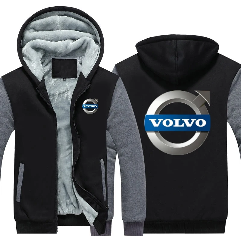 Volvo Men Zipper Hoodies Coat Winter Fleece Thicken Coat Unisex ...