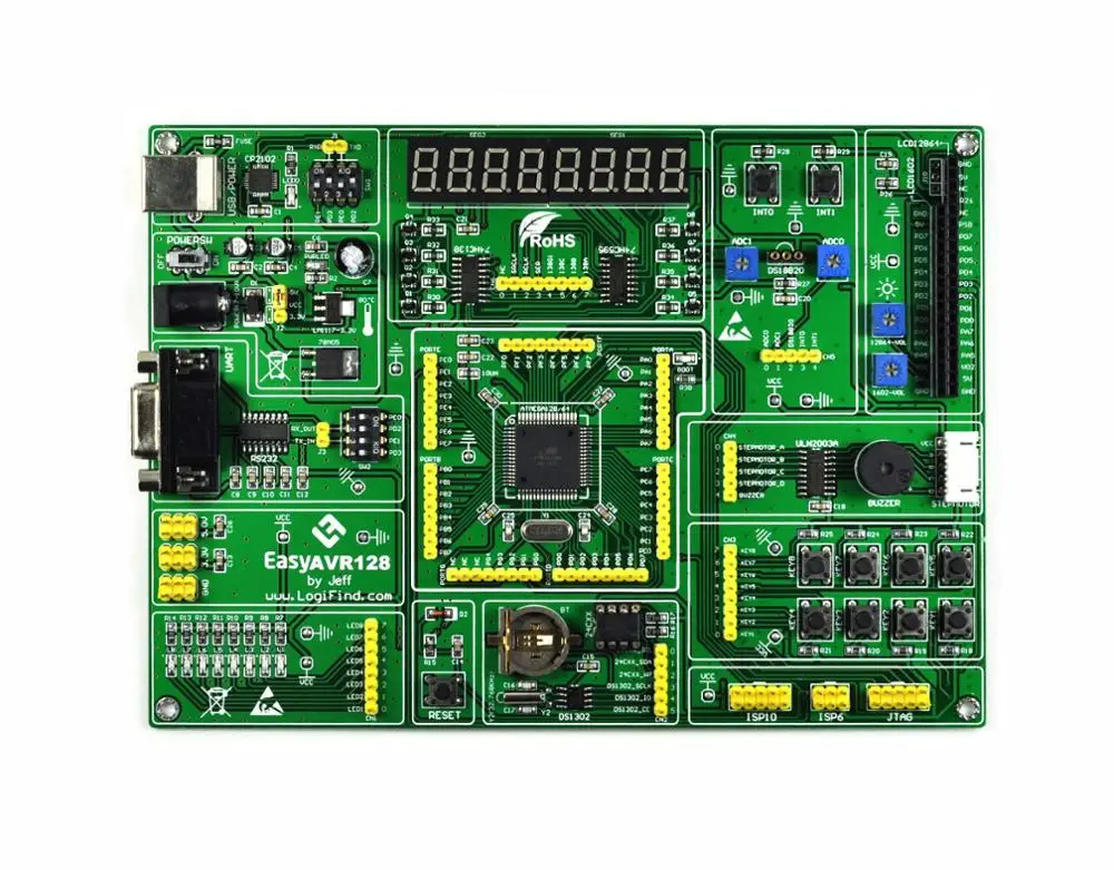 AVR microcontroller learning development board easyAVR128 mega128A ...