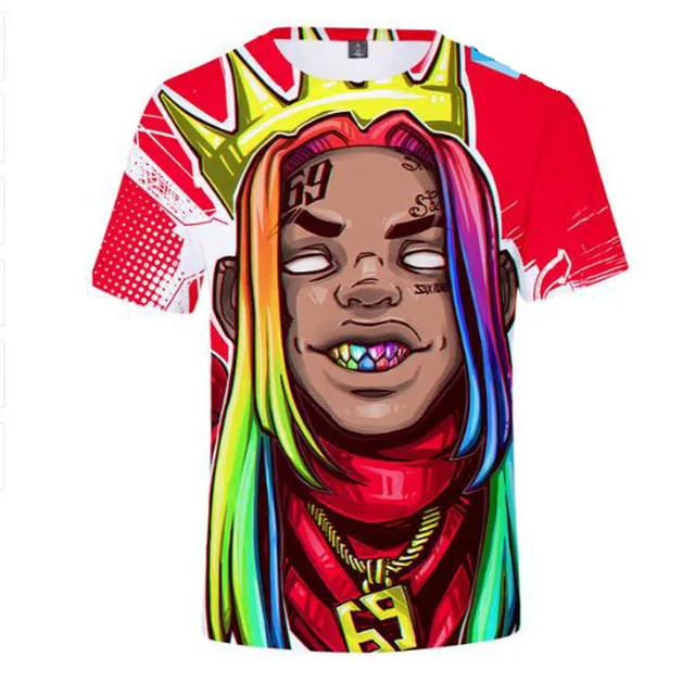 Hip Hop Rapper 69 6ix9ine Tekashi69 3D Printed T-Shirt Women Men Summer ...