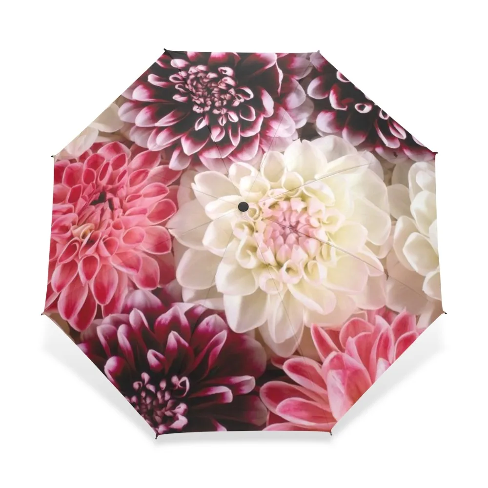 Beautiful-Flower-Printed-Umbrella-Rain-Women-Automatic-Umbrella-Three ...