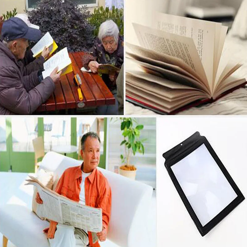 A4 Lenses Large Sheet Magnifier Magnifying Glass Book Reading Lens Page ...