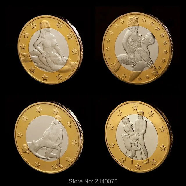 Mix 4 Pcs/ Set Sex Souvenir Coins Replica Gold Coin Classic Euro ...