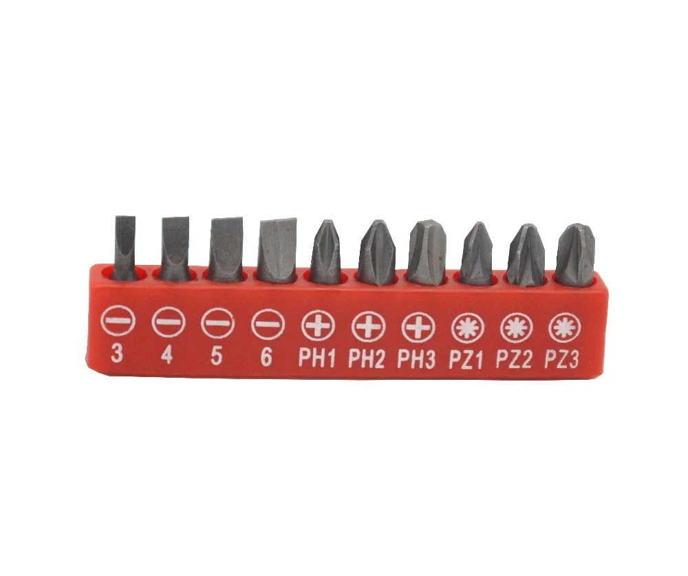 10pcs screwdriver bit set 25mm security bit set Electric screwdriver bit Slotted 3 4 5 6 ...