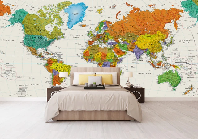 Colorful World Map Wallpaper