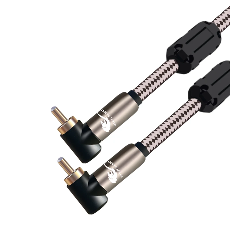 Audiophile-RCA-Subwoofer-Cable-for-AMP-DVD-Soundbox-Hifi-Angled-RCA-to ...