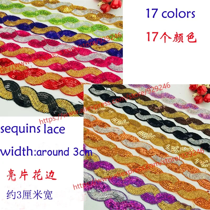 17-yards-lot-3cm-twisted-shape-red-sequins-lace-black-gold-silver ...