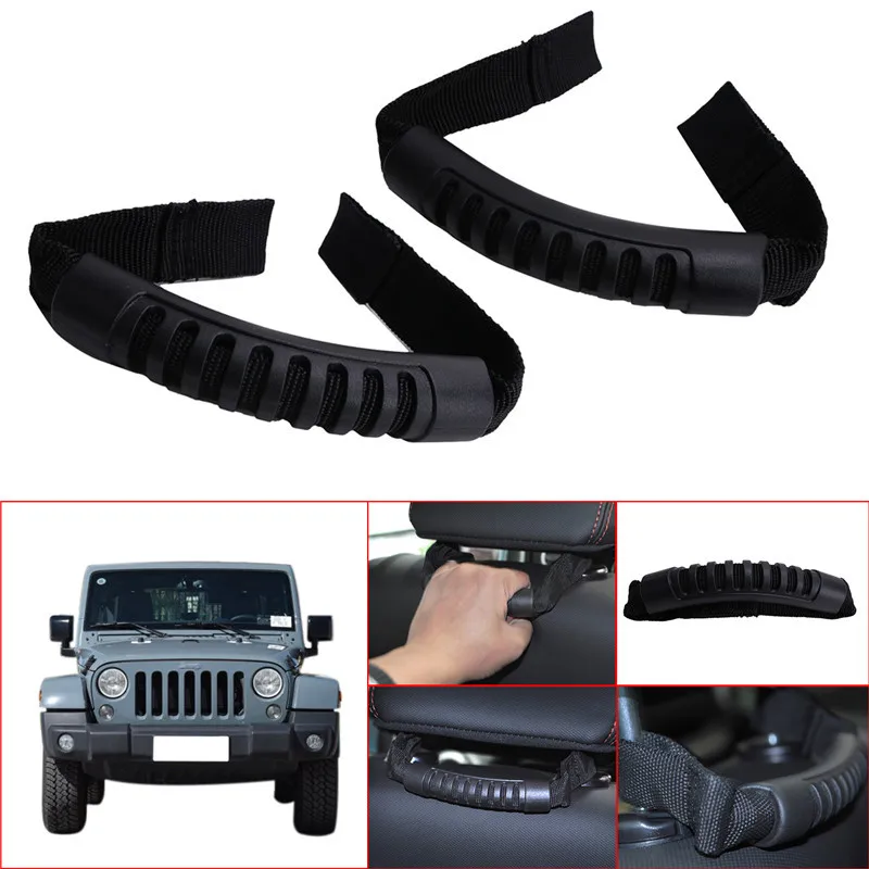 Red / Black Strong Quality Car Rear Seat Back Headrest Grab Handle Set ...