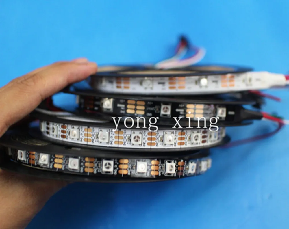 WS2812B 5050 RGB LED Strip 5M 150 300 Leds 144 30LED/M Individual ...