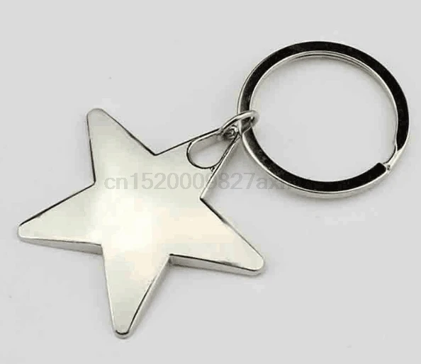 100PCS-Five-pointed-star-keychain-keyring-Zinc-Alloy-Star-Shaped ...